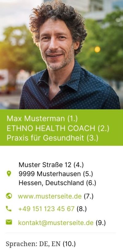 Ethno Health Coach | Eintragen in Geodatenbank